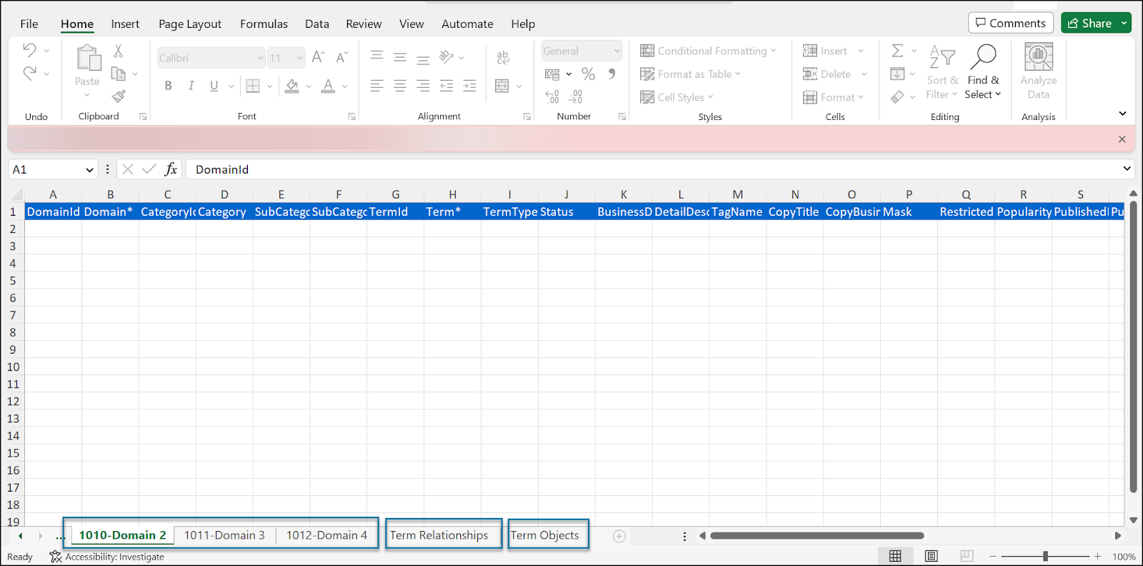 Load Metadata From Files for Business Glossary