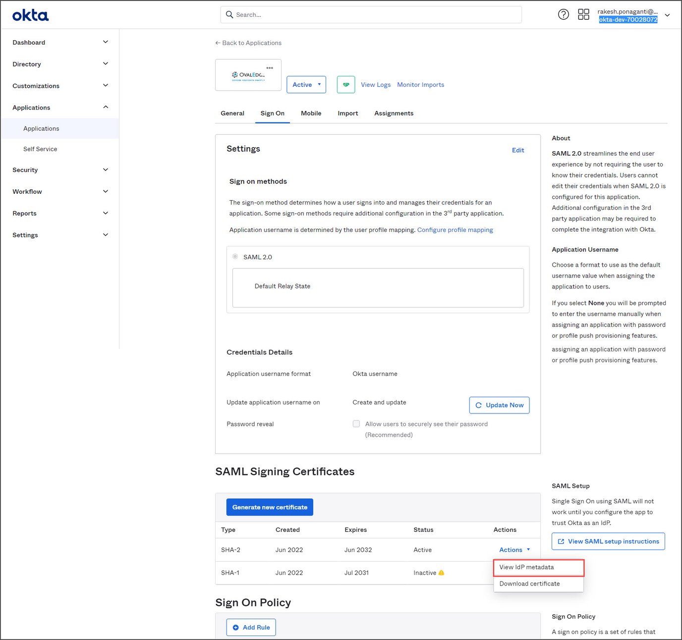 Step by Step guide to SSO Setup with OKTA