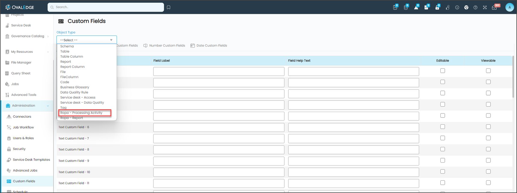 Record of Processing Activities (ROPA)