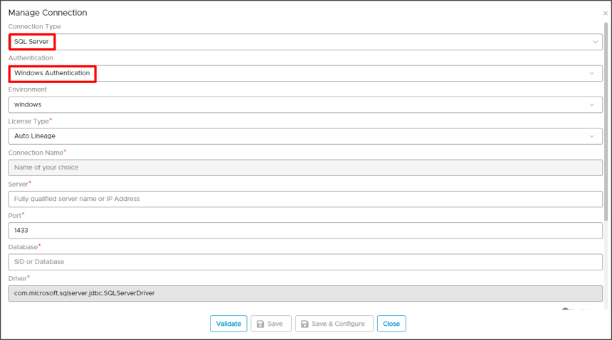 SQL Server with Windows Authentication