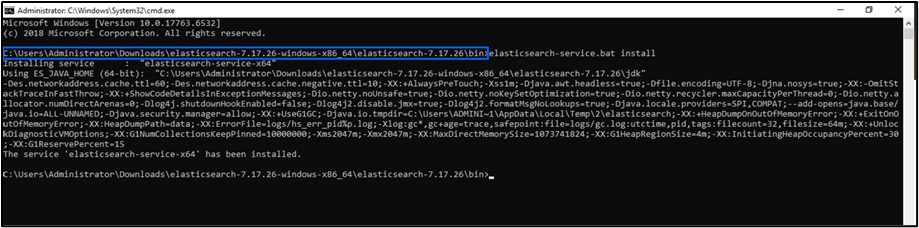 Installation of Elasticsearch 7.x on Windows